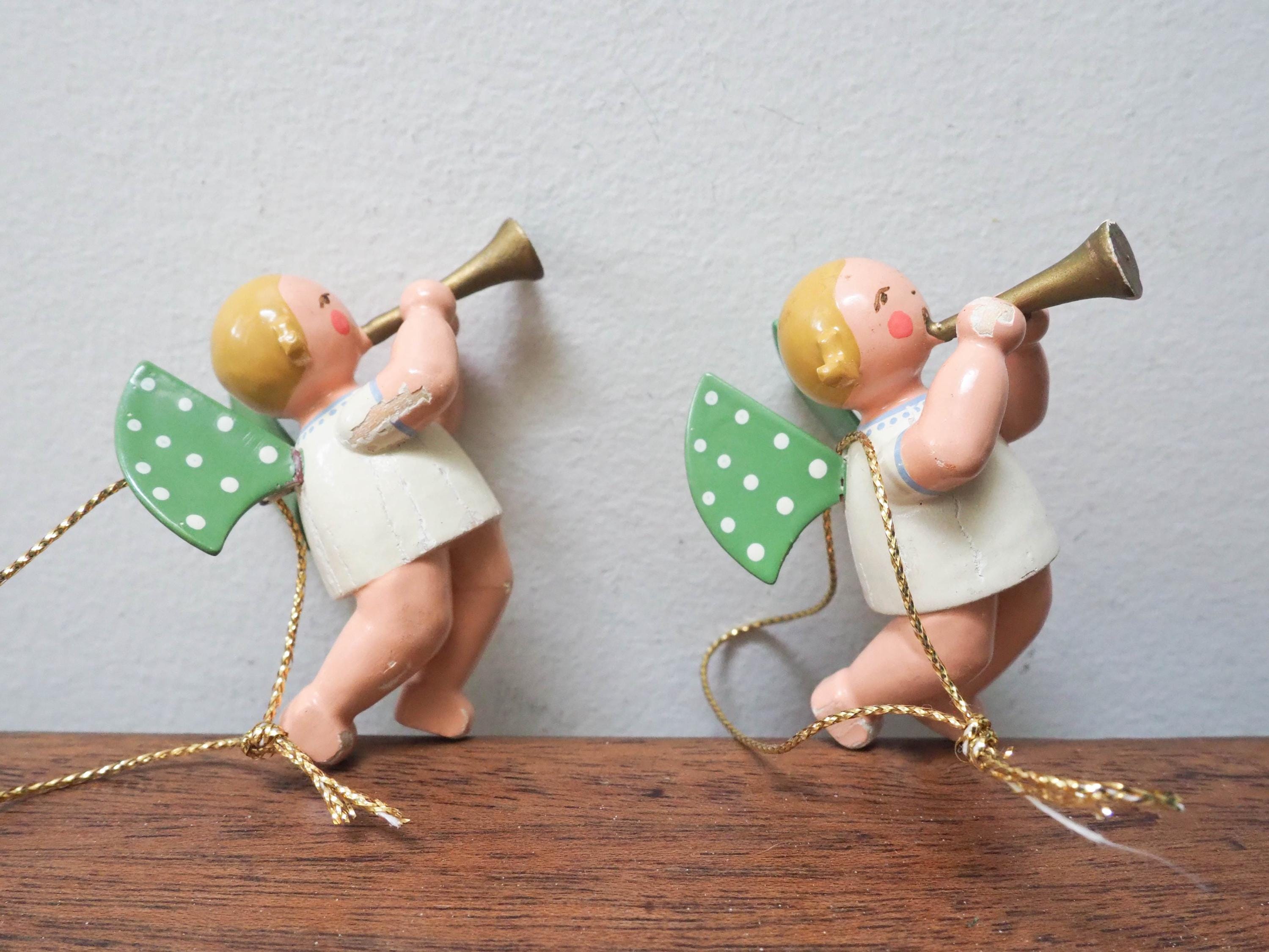 Vtg Wendt & Kühn Flying Angel Ornament Pair - Vintage Christmas - Set ...