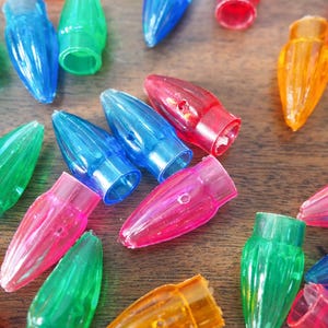 29 Vtg Christmas Tree Light Covers - Plastic Rainbow Reflector Caps ...