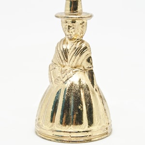 Brass Lady Bell Vtg Brass Bell Antique Brass Figurine Made in England ...