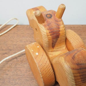 Vtg Wood Wobble Worm Pull Toy - Vintage Wiggly Worm - Wooden ...