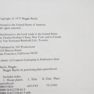 Plant Parenthood Book - 1970s Houseplant Reference by Maggie Baylis - Etsy