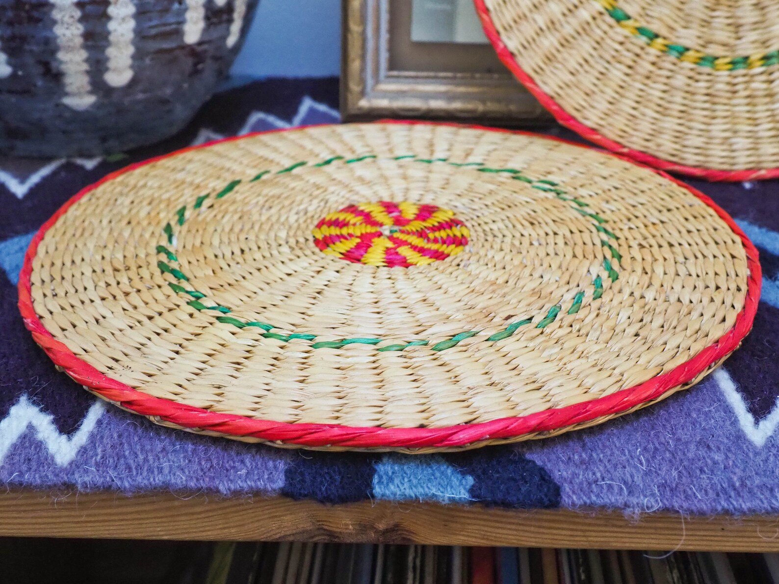 Woven Trivet Flat Round Woven Wall Decor 2 Available - Etsy