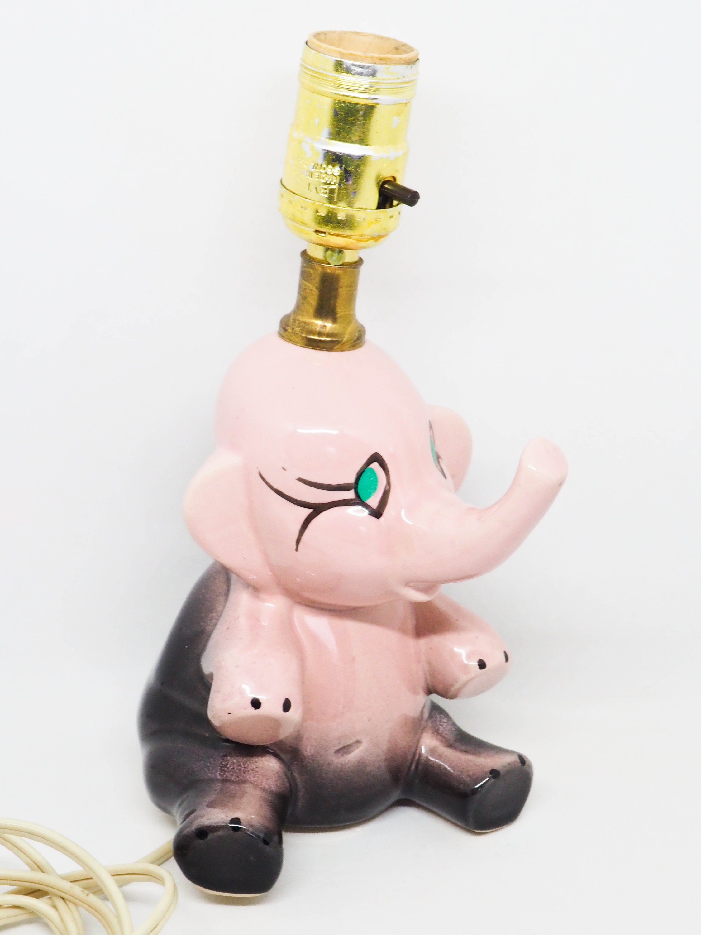 Pink Elephant Lamp Baby Elephant Table Light No Shade | Etsy