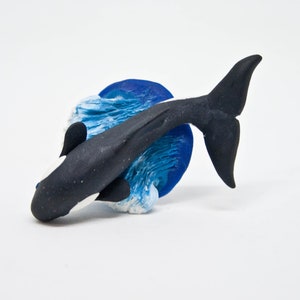 Killer Whale Polymer Clay Figurine Orca Whale 90s FIMO Creation Beach ...