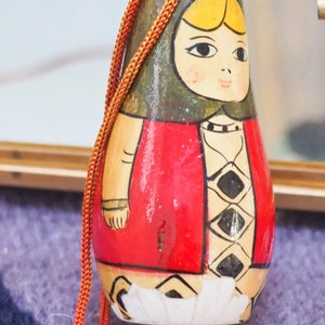 Wooden Matryoshka Christmas Ornament Set of 5 Vintage Russian Christmas ...