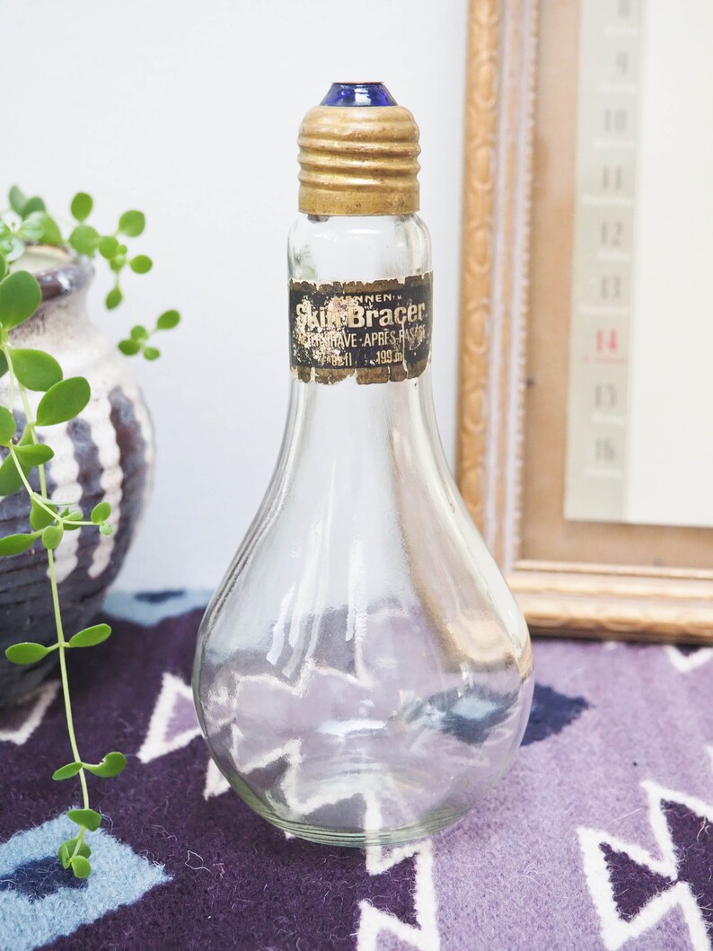 Vintage Mennen Skin Bracer Bottle: Clear Glass Light Bulb Shape - Etsy
