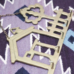 Home Sweet Home Key Rack - Brass Key Holder - Key Hooks - 5 Hooks - 70s ...