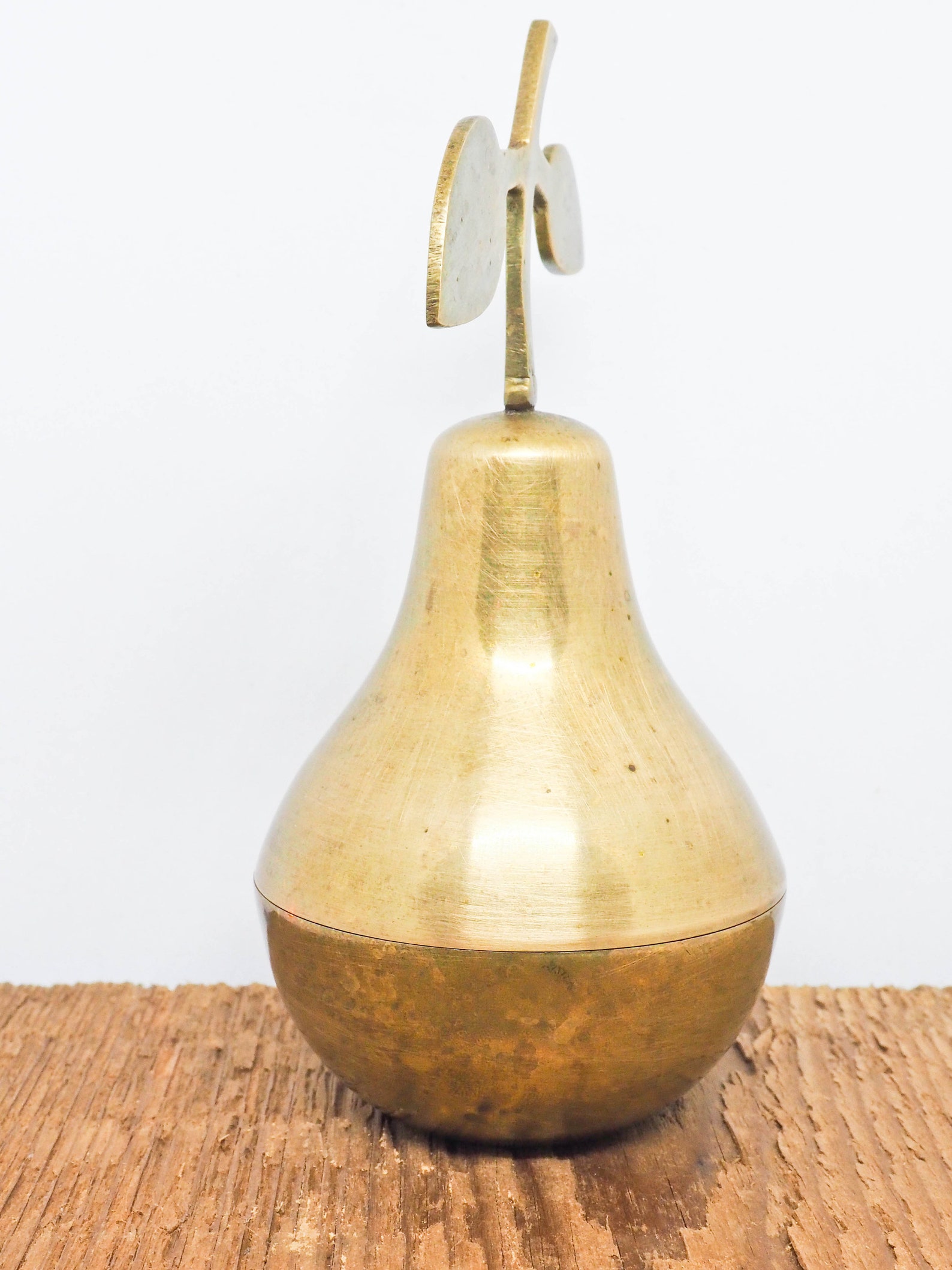 Brass Pear Shaped Trinket Box Vintage Solid Brass Container | Etsy