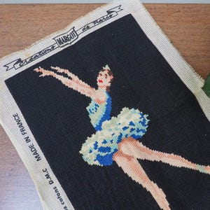 Vtg Finished Ballerina Needlepoint - Vintage Unframed Margot Ballet ...