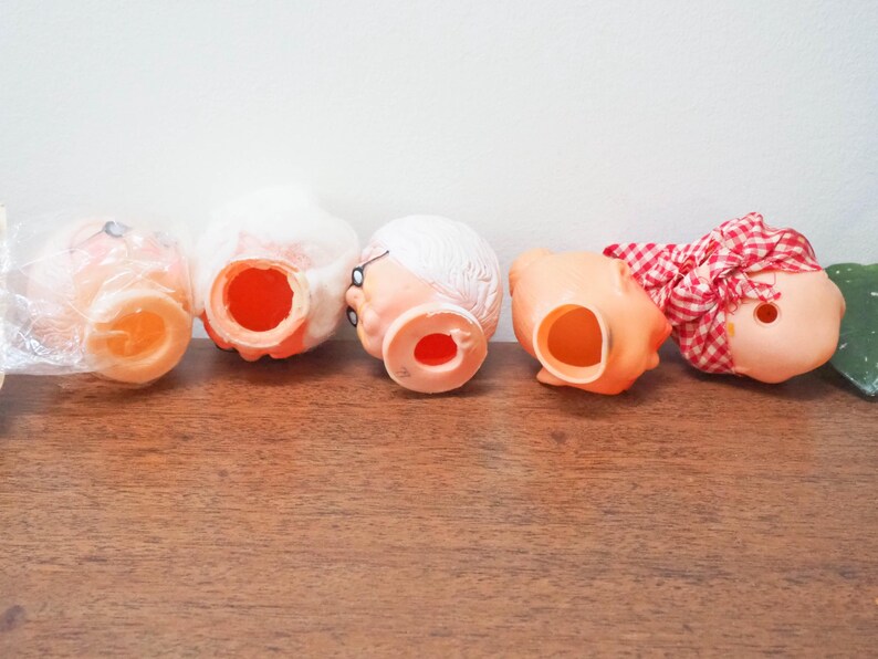 Vtg Plastic Old Woman/mrs Claus Head - Set of 5 - Craft Supply ...