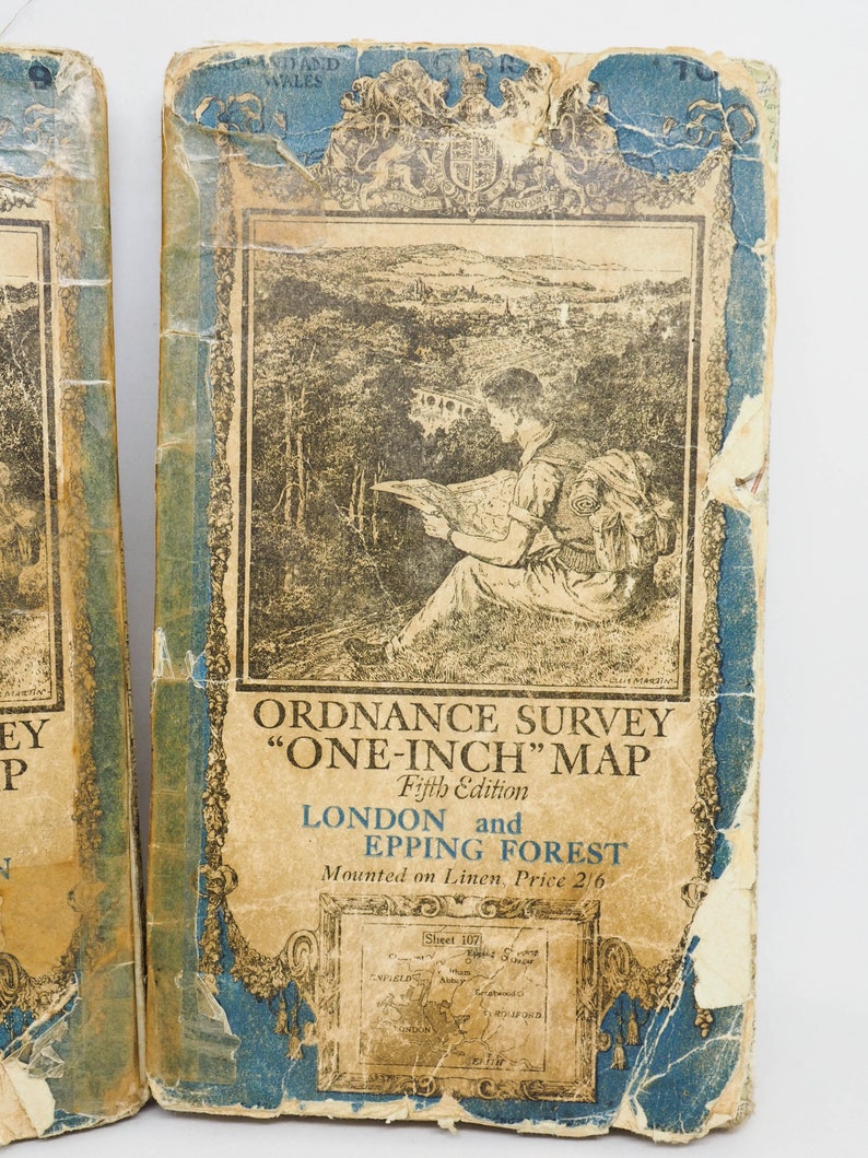 Ordnance Survey one Inch Map Pair London and - Etsy