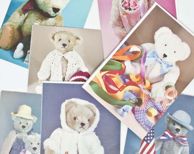 Teddy Bear Postcards Set of 7 - Vintage Ephemera - Art Cards - Glamour ...