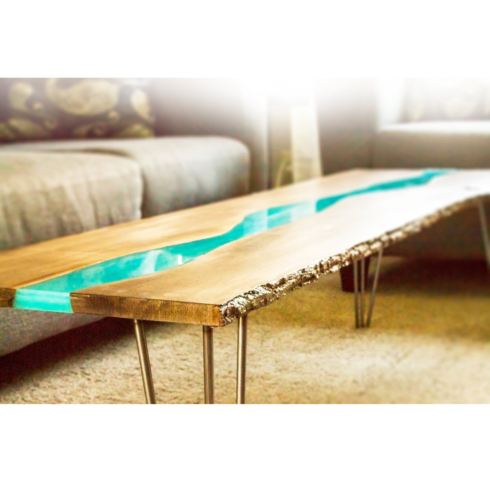 Pictured Table is Sold - Resin River Coffee Table With LED Lighting ...