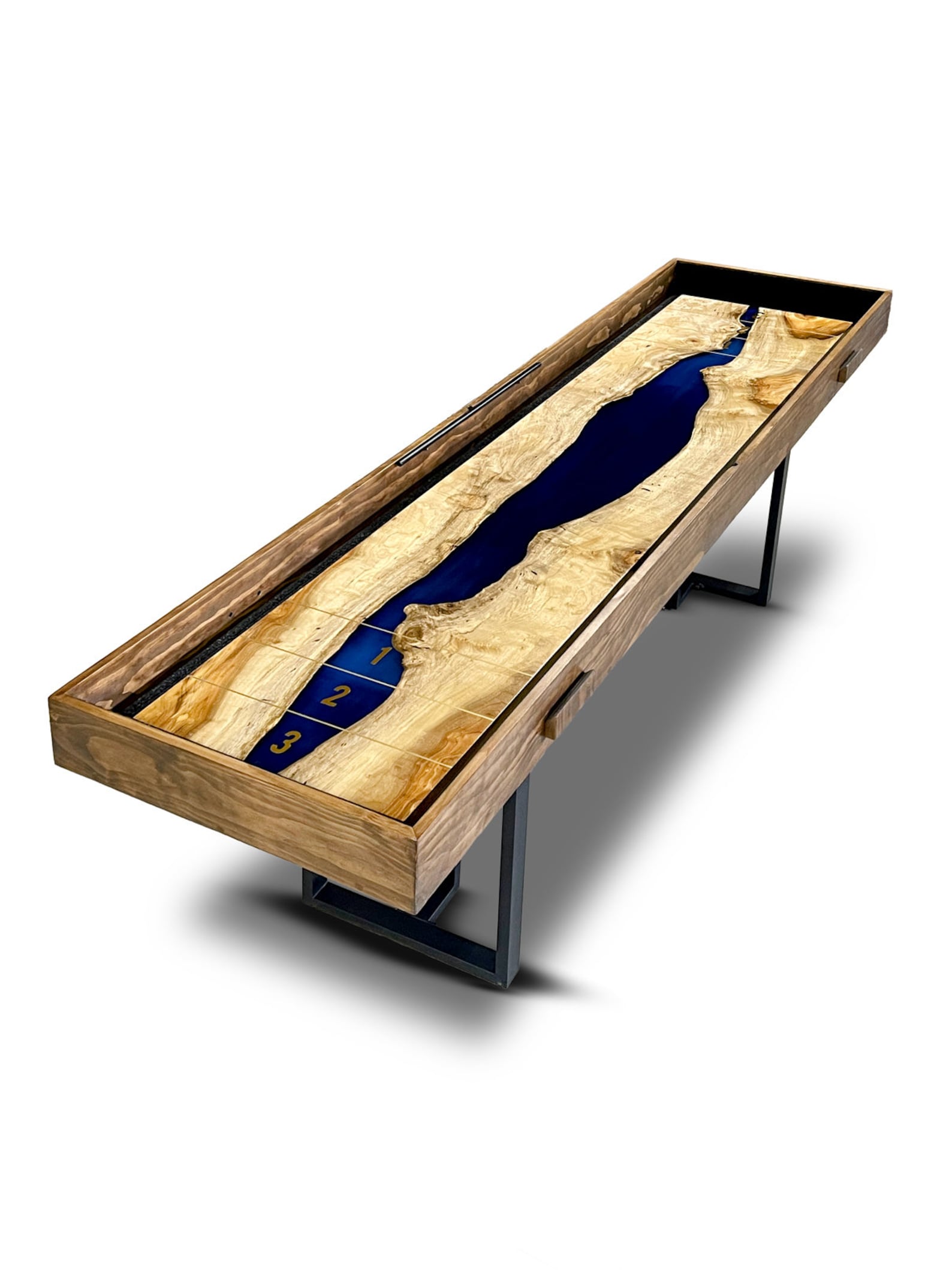 Shuffleboard River Table - Live Edge - LED Lit - Pictured Table Sold ...