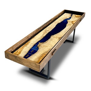 Shuffleboard River Table - Live Edge - LED Lit - Pictured Table Sold ...