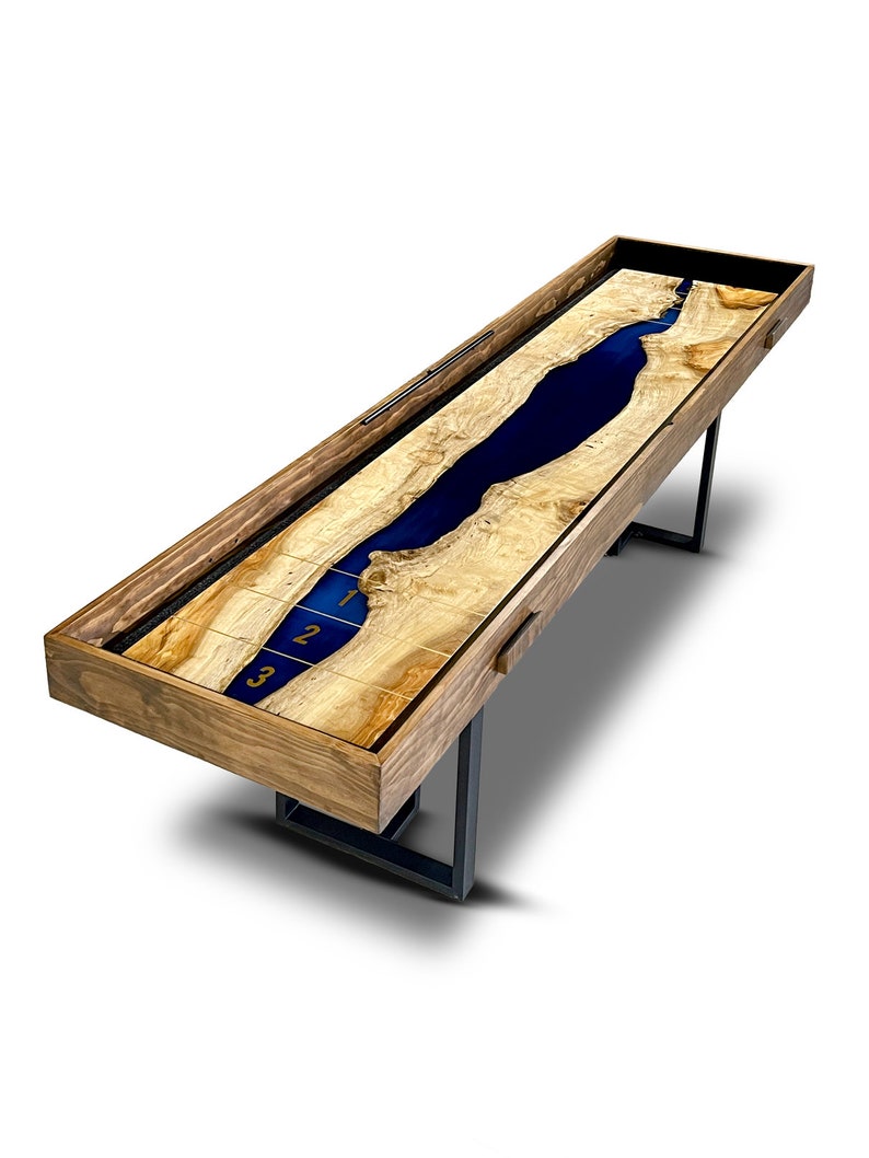 Shuffleboard River Table - Live Edge - LED Lit - Pictured Table Sold ...