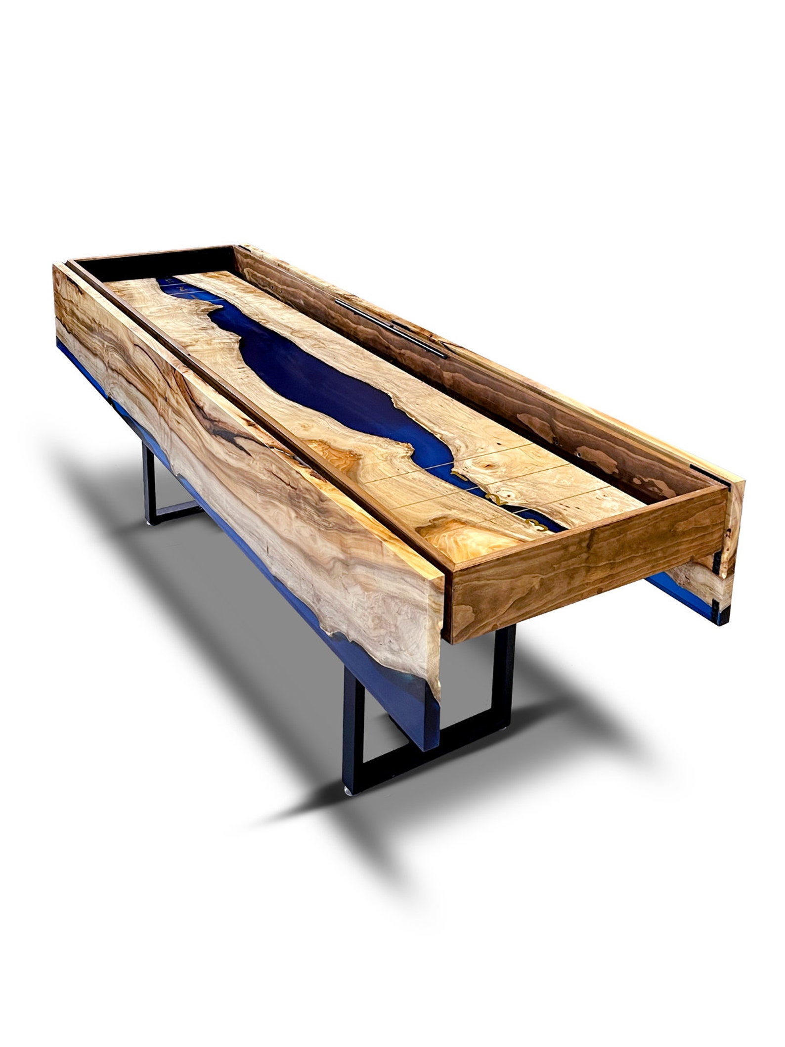 Shuffleboard River Table - Live Edge - LED Lit - Pictured Table Sold ...