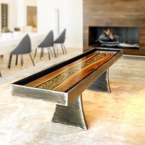 Shuffleboard River Table - Live Edge - LED Lit - Pictured Table Sold ...