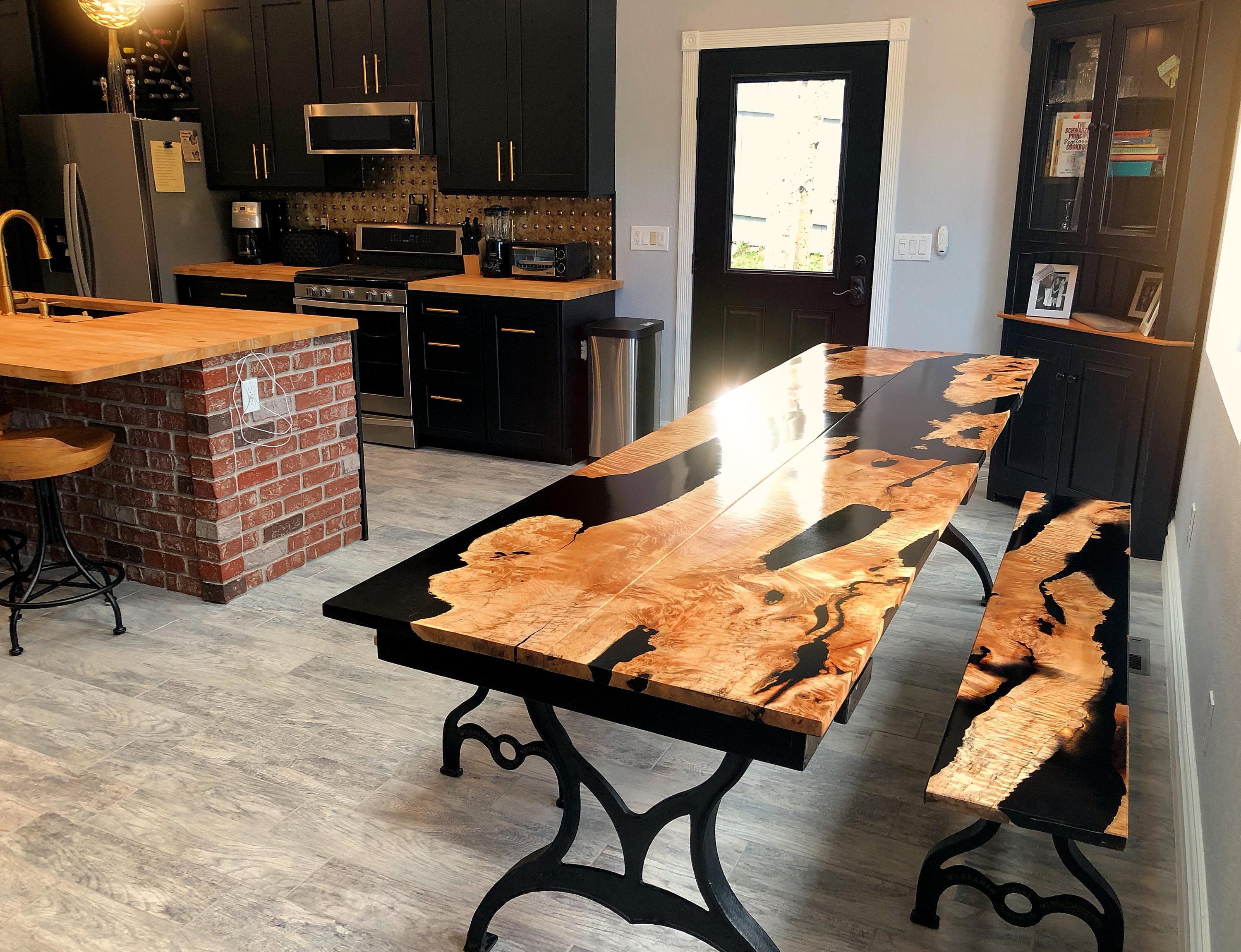 Shuffleboard River Table - Live Edge - LED Lit - Pictured Table Sold ...