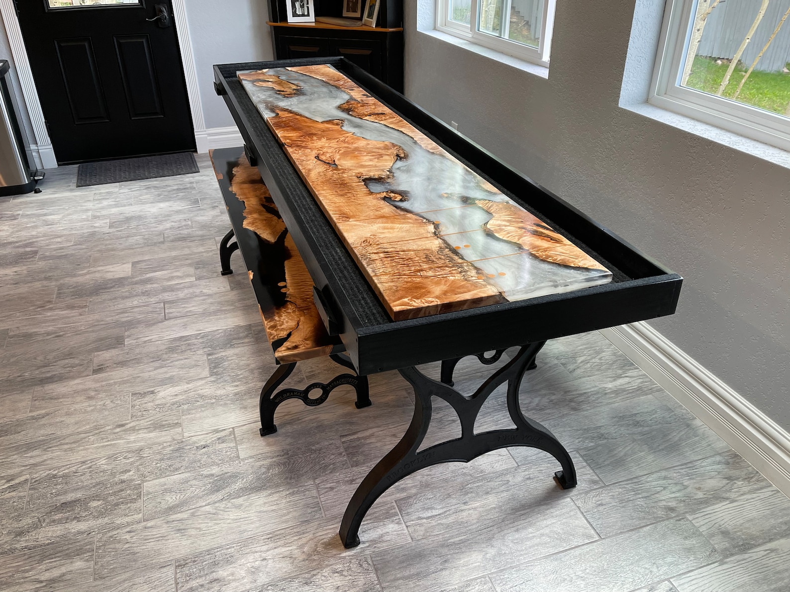Shuffleboard River Table - Live Edge - LED Lit - Pictured Table Sold ...