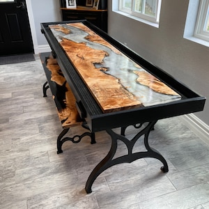 Shuffleboard River Table - Live Edge - LED Lit - Pictured Table Sold ...