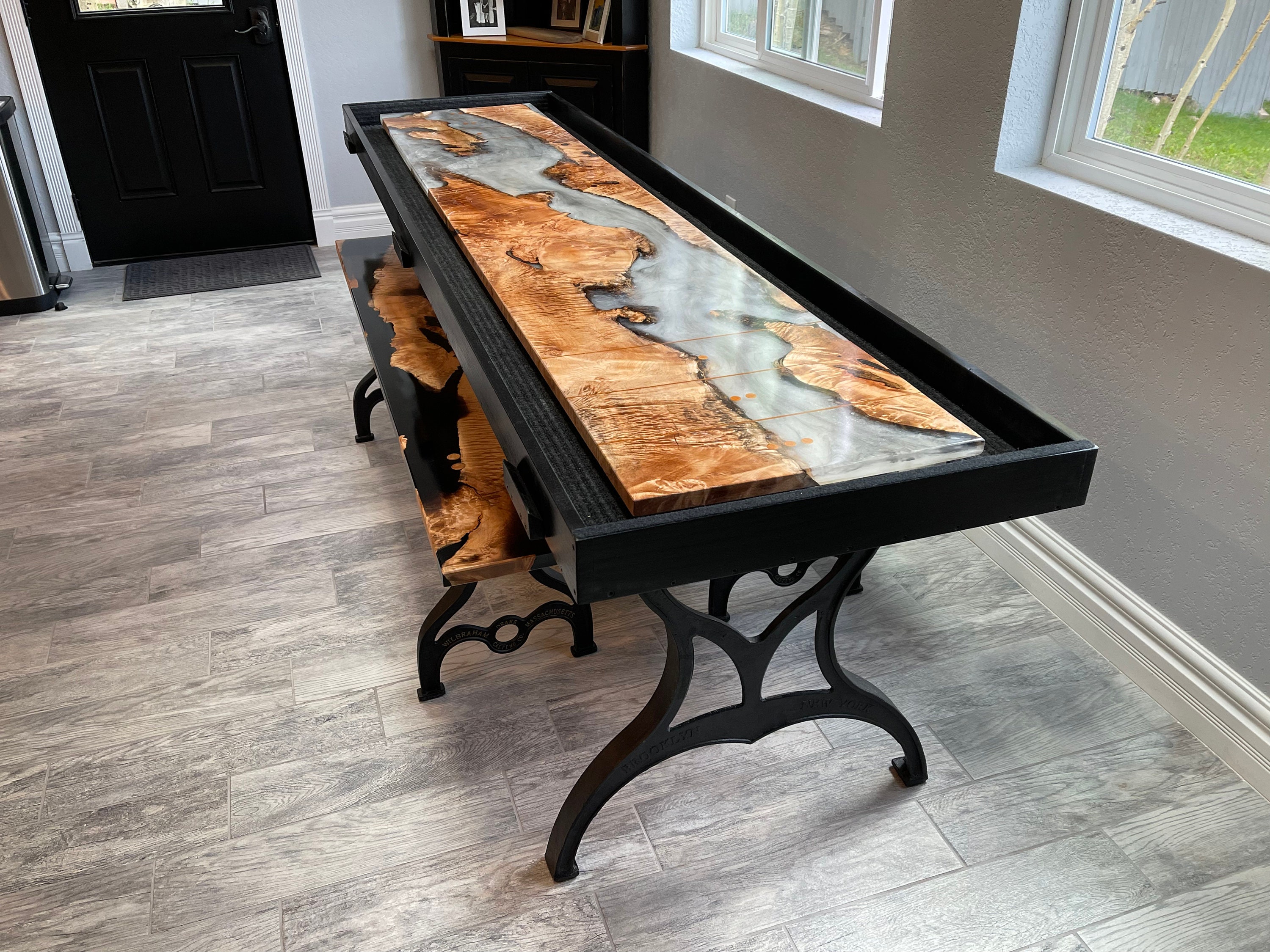 Shuffleboard River Table - Live Edge - LED Lit - Pictured Table Sold ...