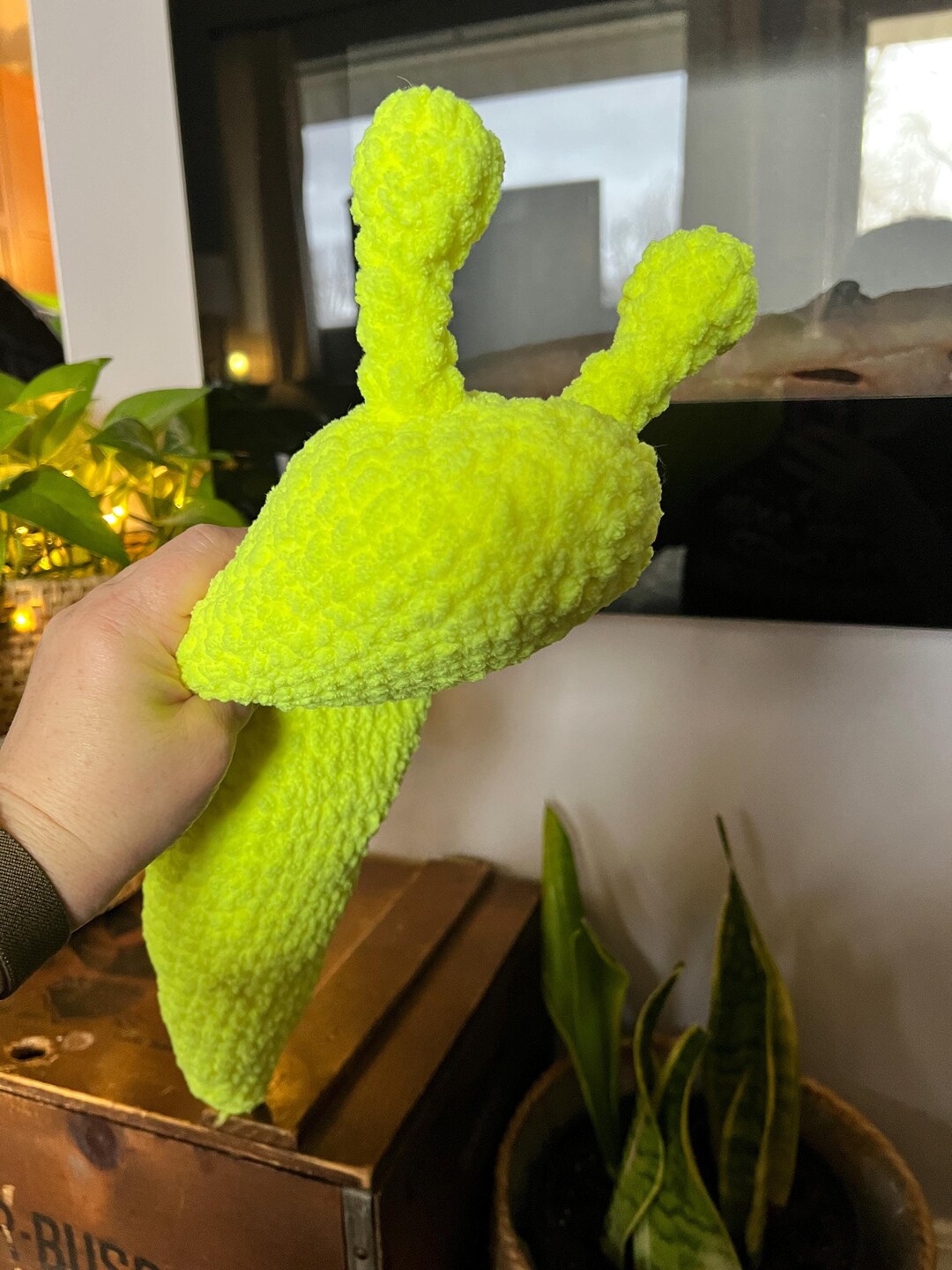 Gibs the Giant Crochet Neon Slug Weighted Cuddle Buddy Blacklight ...