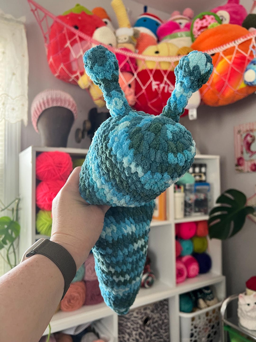 Snuggle Slug Weighted Plushie Multi Color Shades of Blue Comfort ...