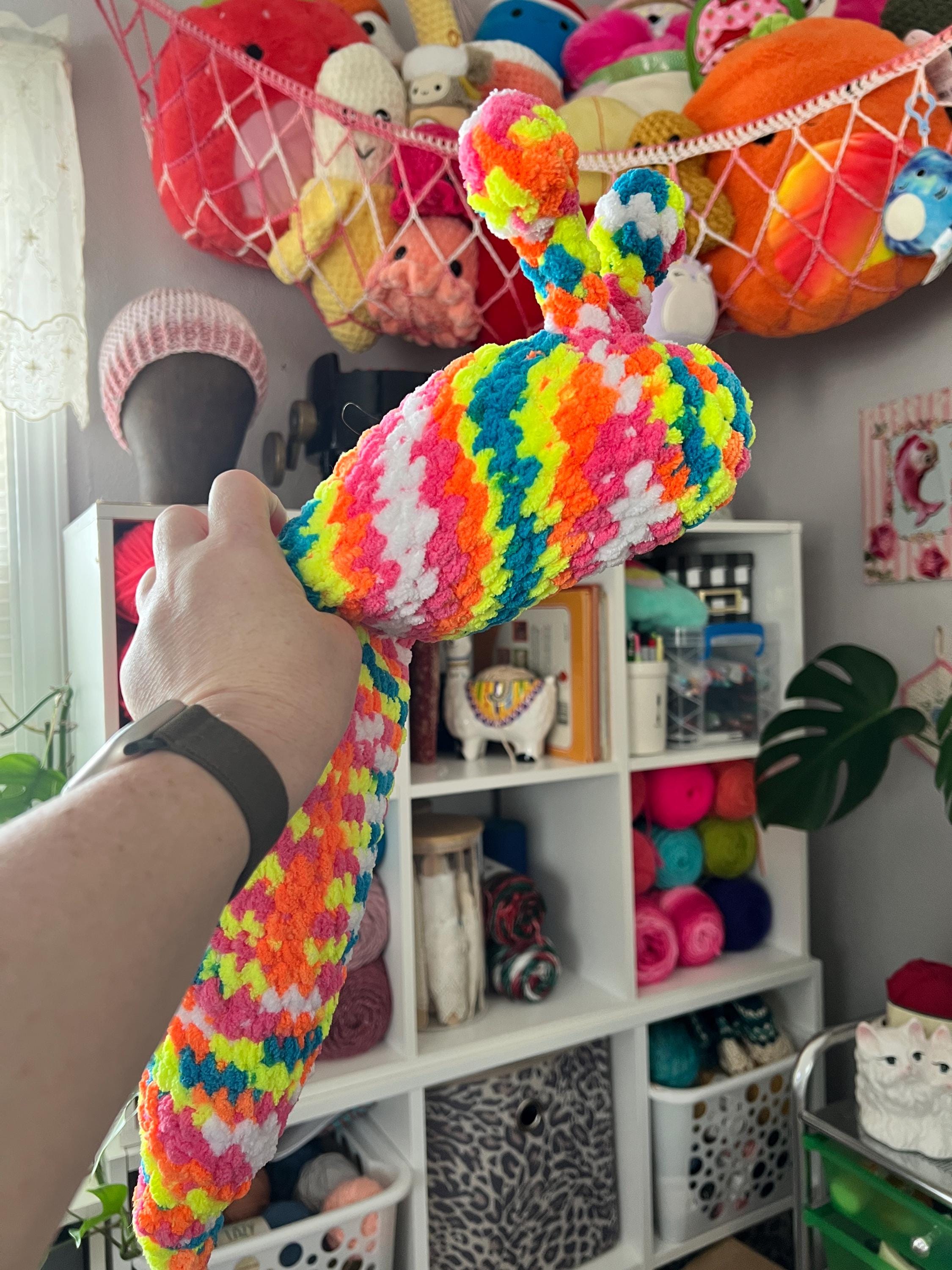 Snuggle Slug Weighted Plushie Black Light Reactive Comfort Crocheted ...