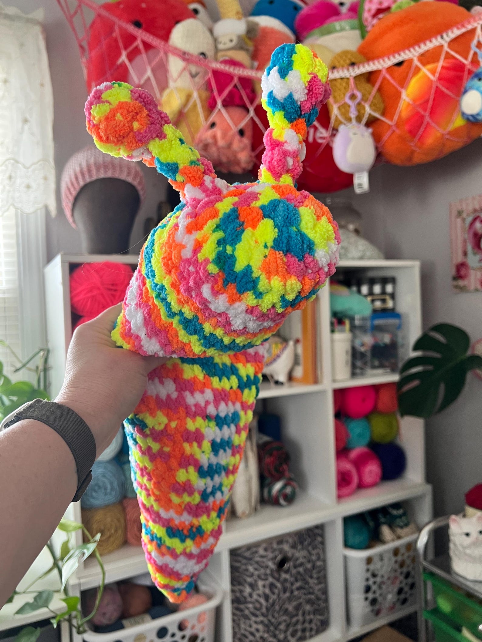 Snuggle Slug Weighted Plushie Black Light Reactive Comfort Crocheted ...