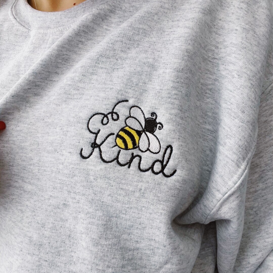 Bee Kind Embroidered Crewneck Sweatshirt - Etsy