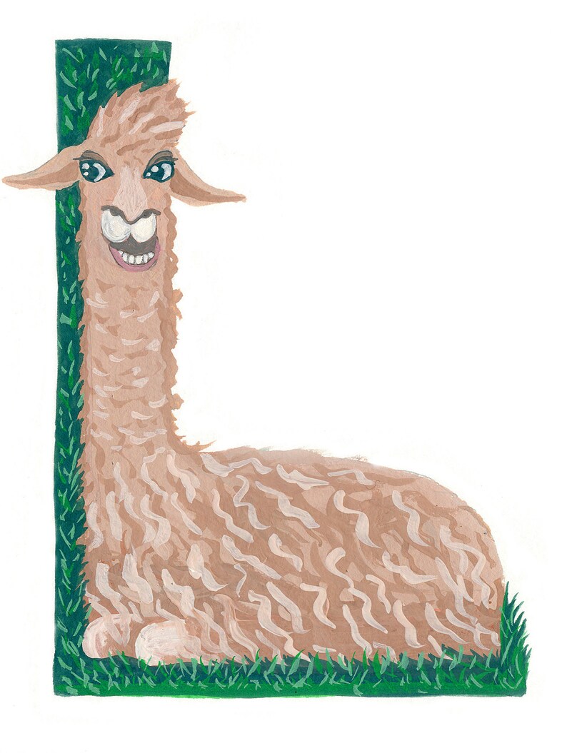 Alphabet Letter L Llama Digital Printable Download Wall Art - Etsy