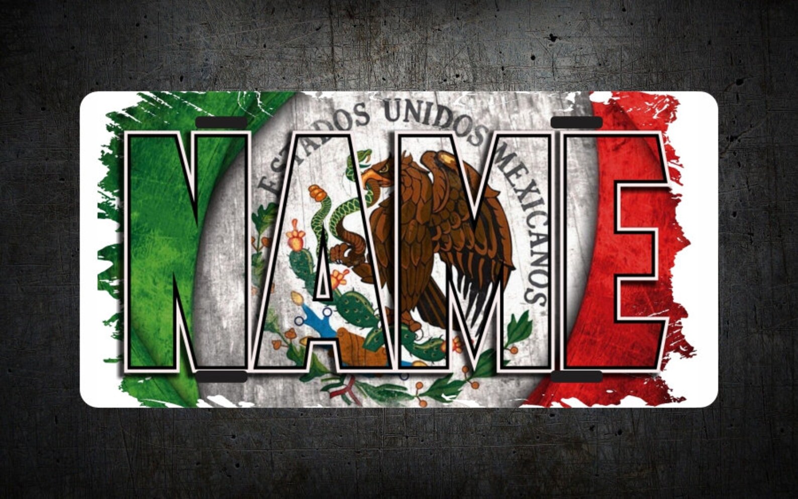 Plates Customized Mexican Flag and Last Name / Custom License Plate Car ...