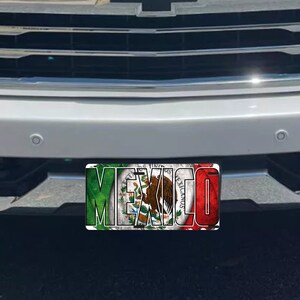 Plates Customized Mexican Flag and Last Name / Custom License Plate Car ...