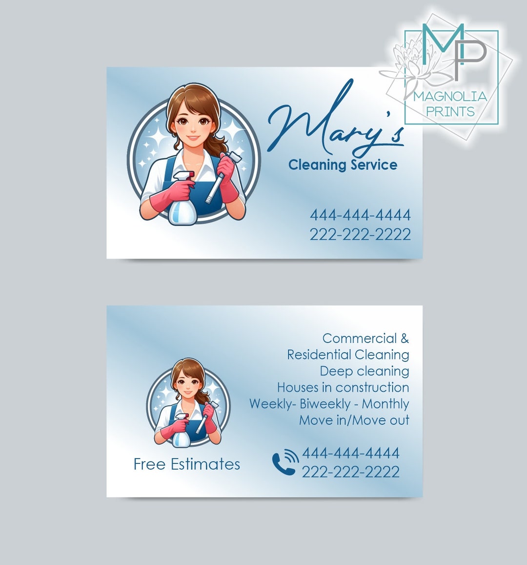 Custom / Printed Business Cards / Business Card / Cleaning Services ...