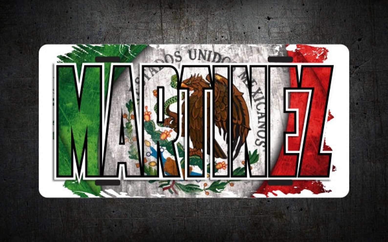 Plates Customized Mexican Flag and Last Name / Custom License Plate Car ...