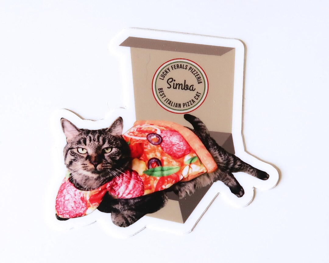 Simba the Best Italian Pizza Cat Vinyl Sticker - Etsy
