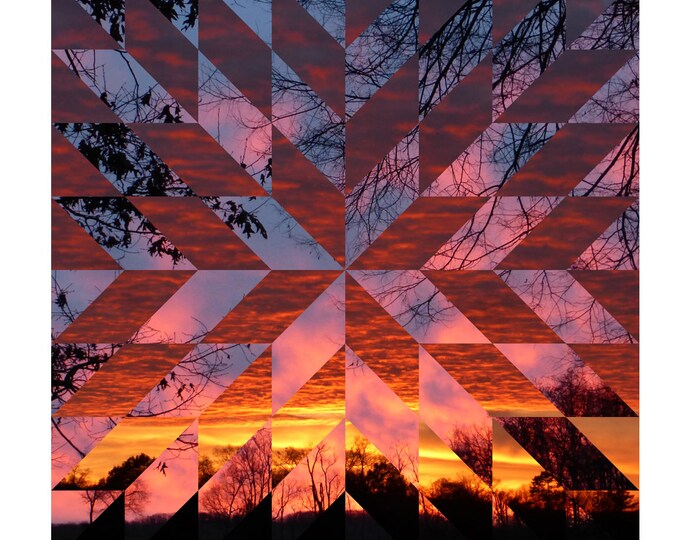 Large Sunrise/sunset Quilt Kit 58" Square Quilt - a 40" Square (small ...