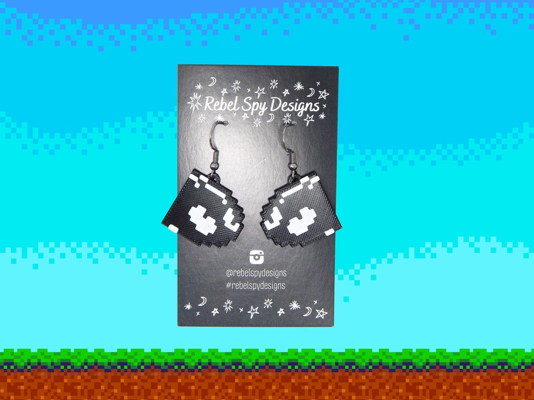 8-bit Bullet Bill Earrings *multiple Colors* - Etsy