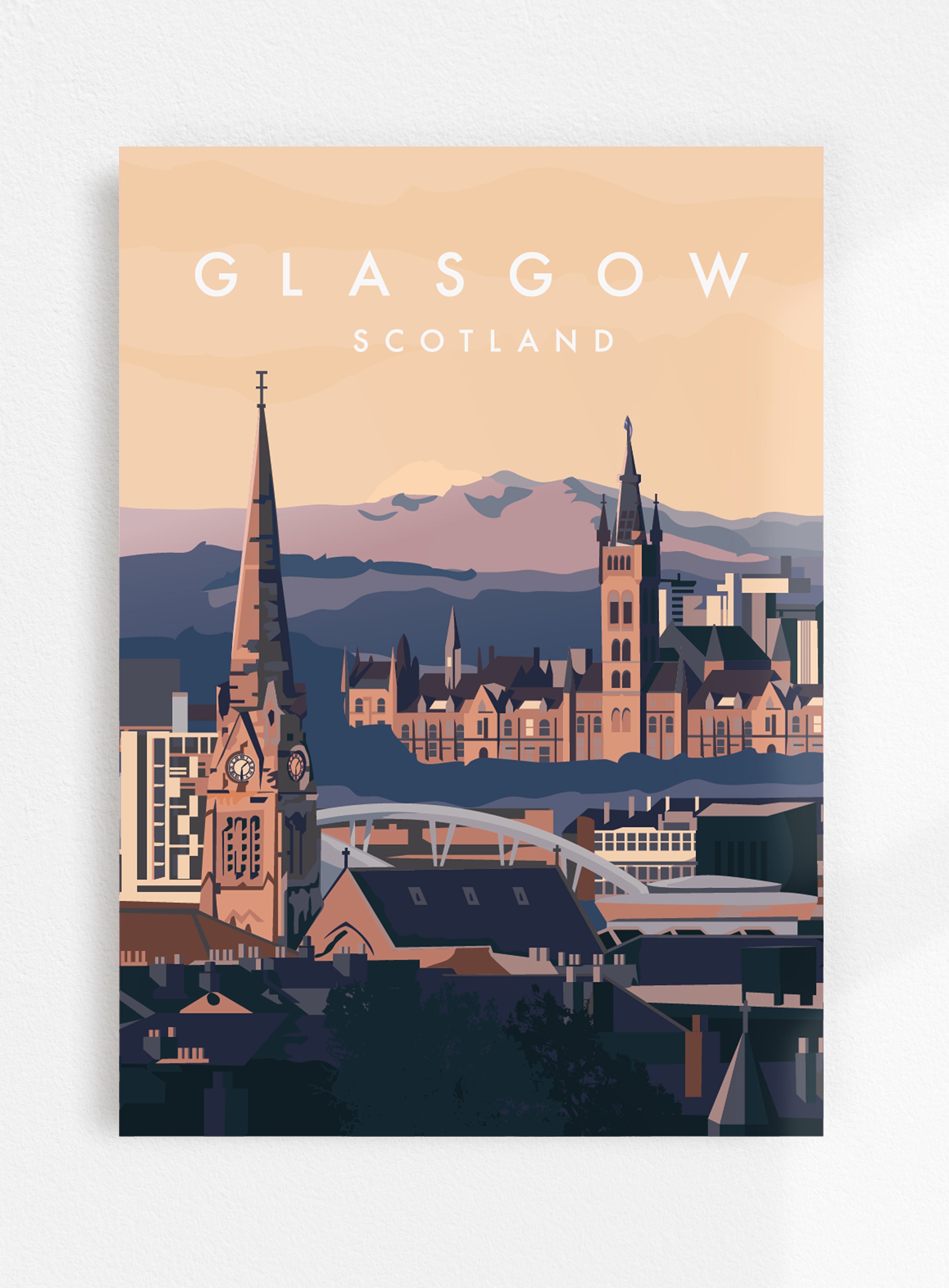 Glasgow Scotland Vintage Travel Poster A3 or A4 Print A6 - Etsy