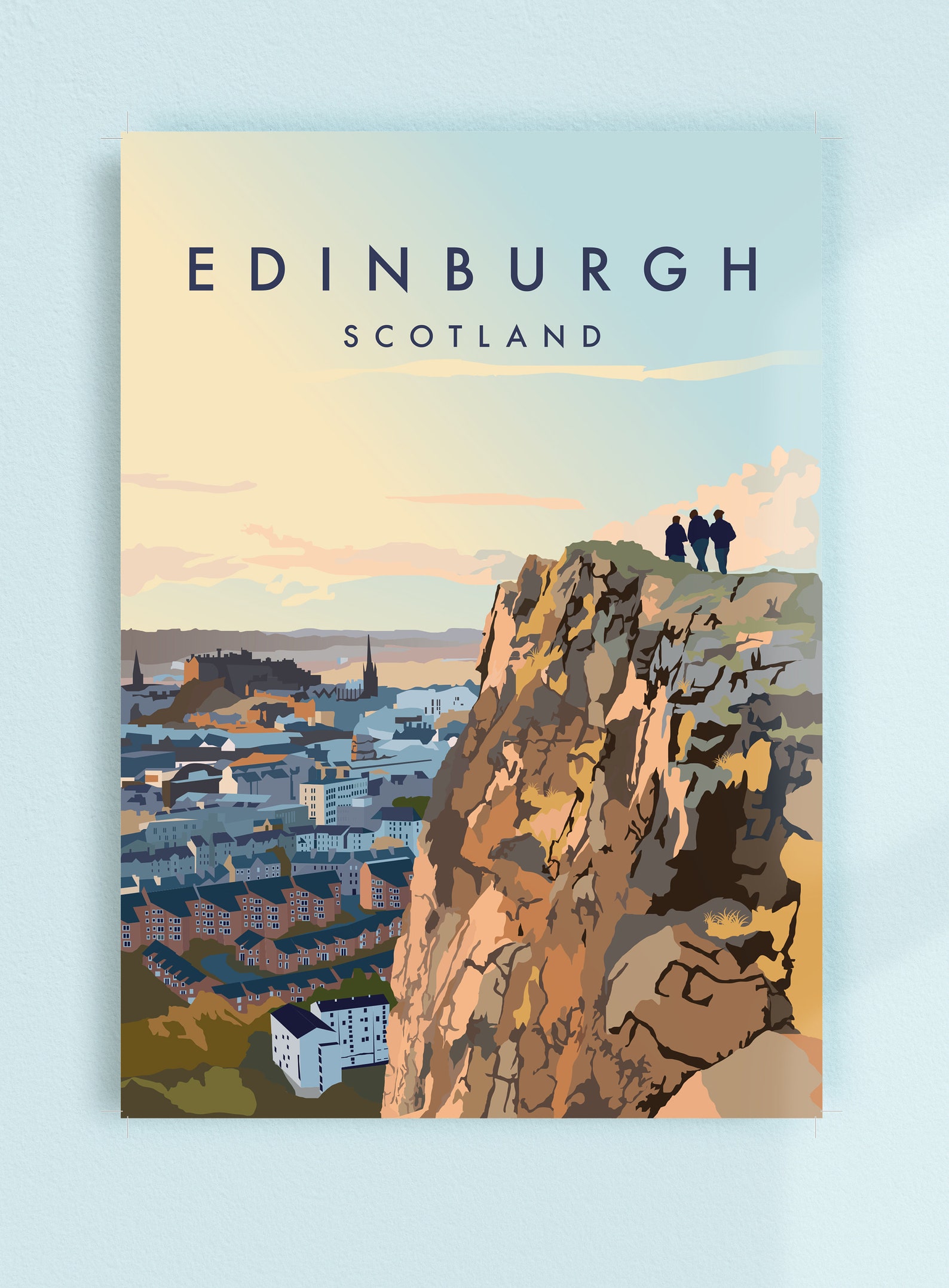 Edinburgh Scotland Vintage Travel Poster A3 of A4 print A6 | Etsy