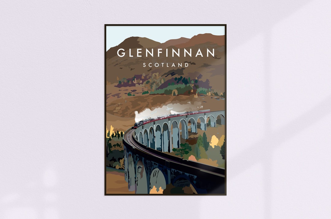 Glenfinnan Viaduct Scotland Travel Poster Print: Vintage Railway Art ...