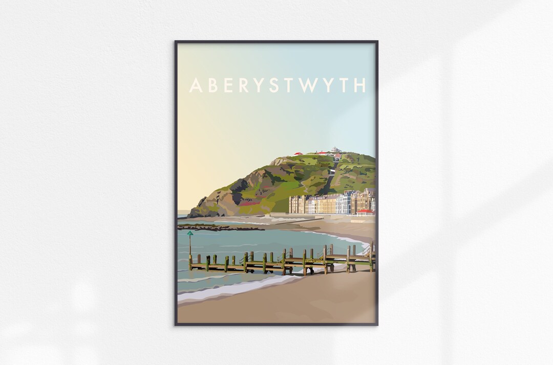 Aberystwyth, West Wales Vintage Railway Travel Poster Print A4 Art, A6 ...