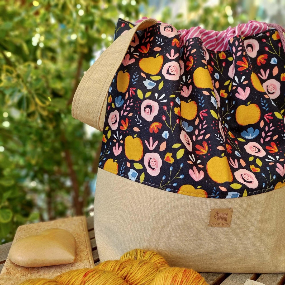 Extra Large Project Bag for Knitting and Crochetting With Inner Pockets ...