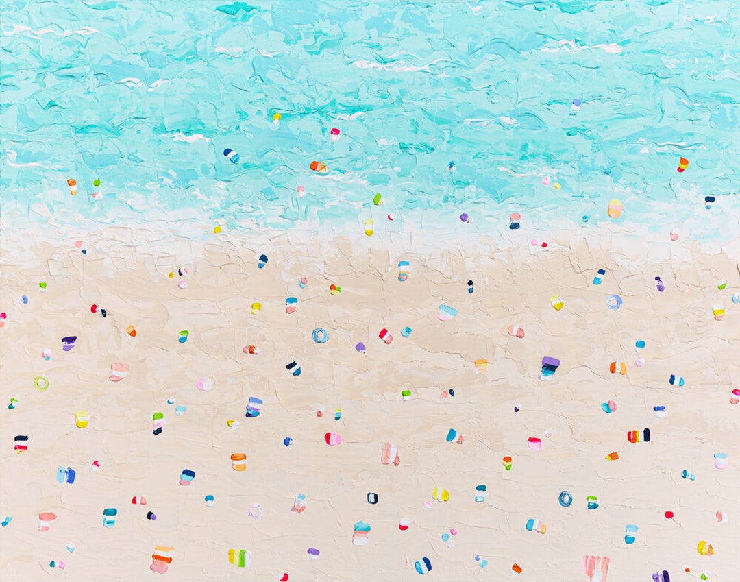 Beach Art Print, Aerial Beach, Fine Art Print, Ocean Painting, Beach ...