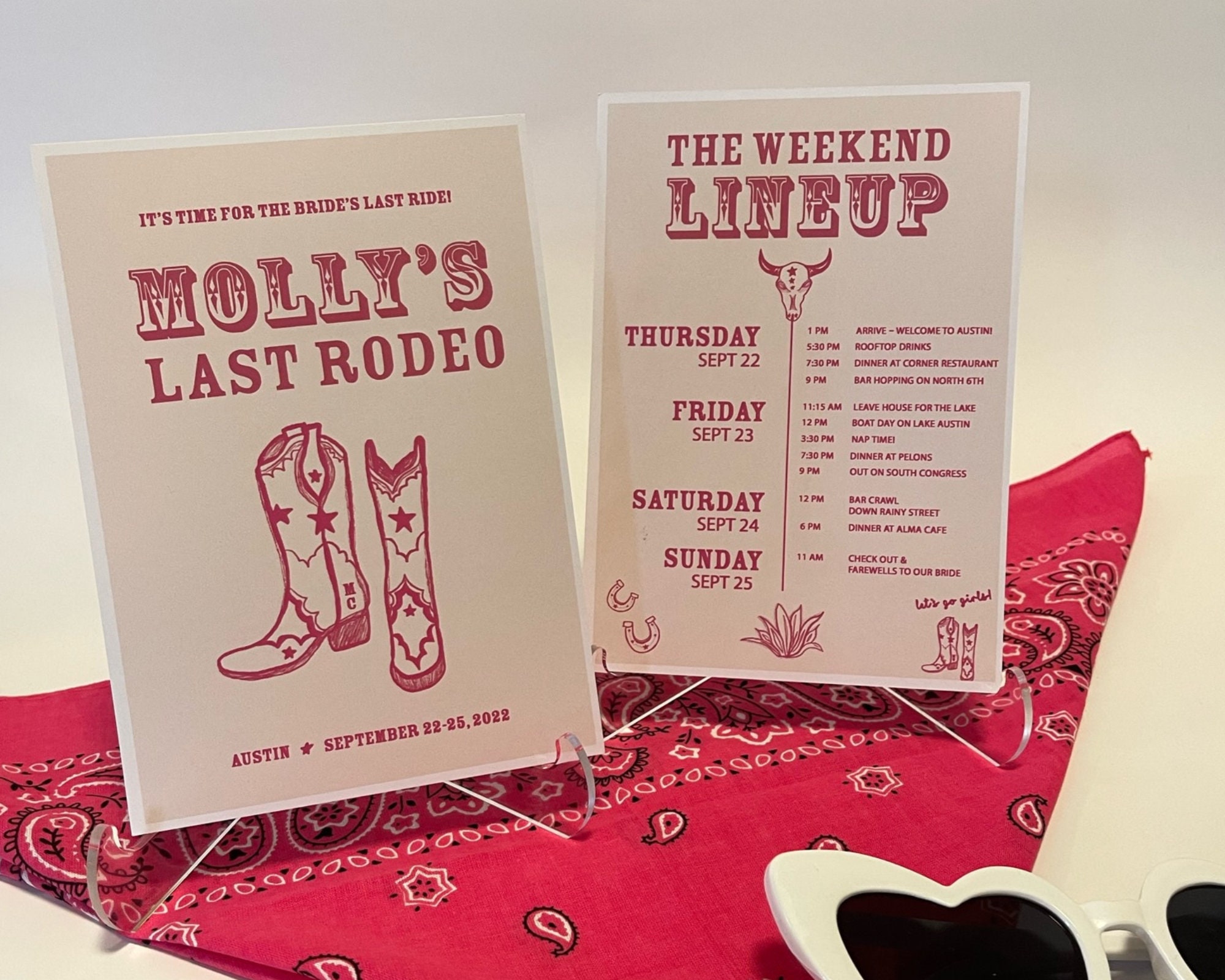 Last Rodeo Itinerary | Digital Download, Personalized Printable ...