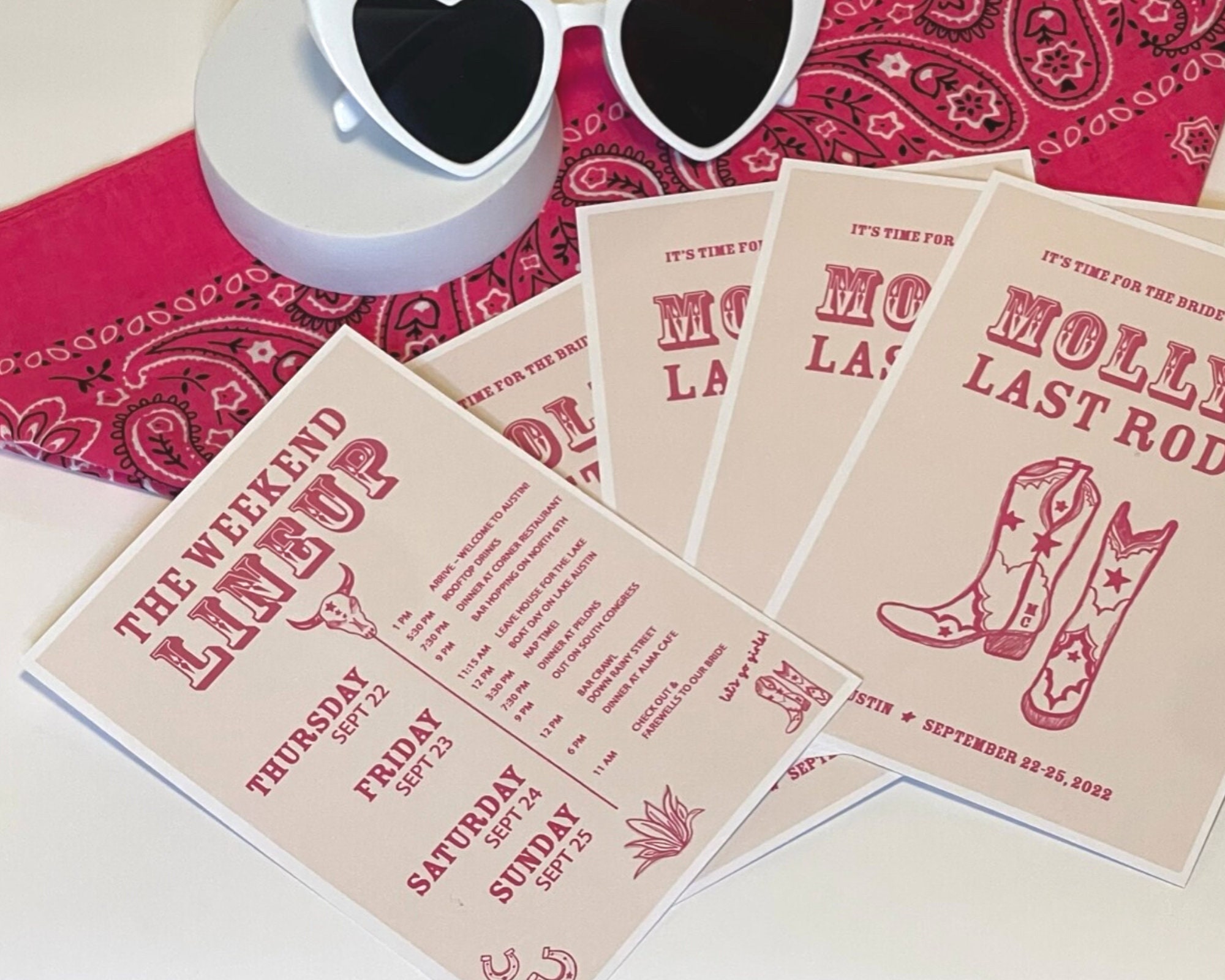 Last Rodeo Itinerary | Digital Download, Personalized Printable ...