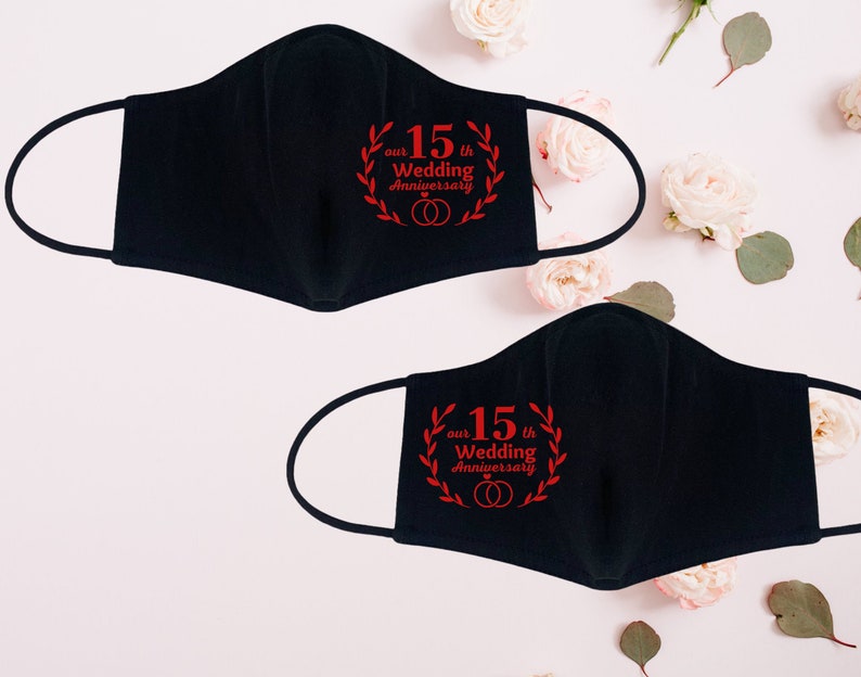 15 Years Wedding Anniversary Face Mask for Wife Husband - Etsy