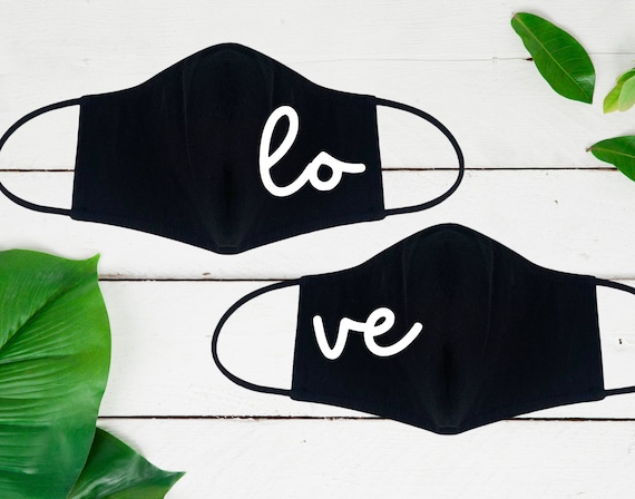 Love Face Mask Matching Couples Face Mask Face Masks for - Etsy