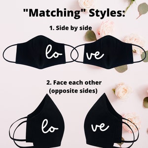 Love Face Mask Matching Couples Face Mask Face Masks for - Etsy